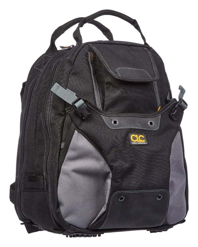 CLC 7.5 in. W x 16 in. H Polyester Backpack Tool Bag 44 pocket Black ...