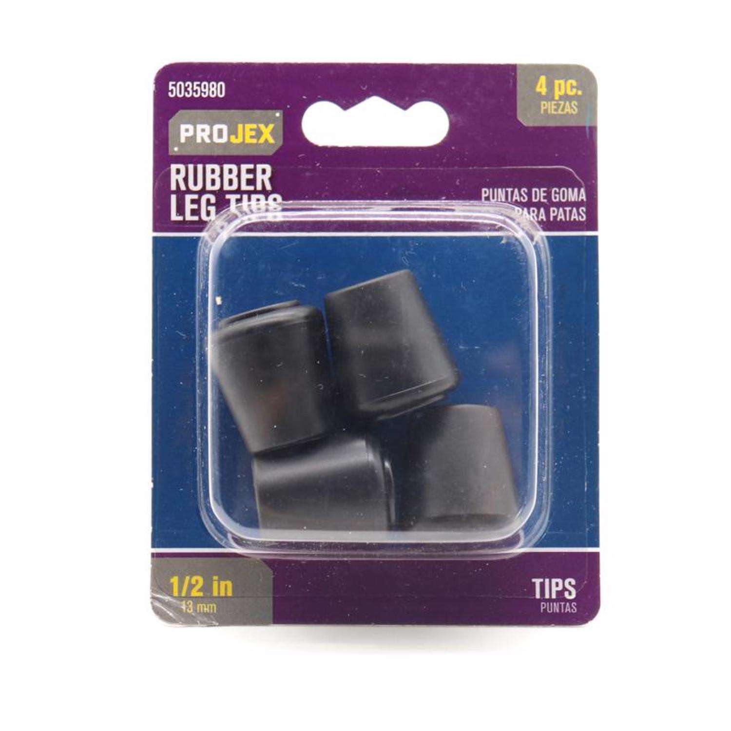 Projex Rubber Leg Tip Black Round 1/2 in. W 4 pk - Ace Hardware