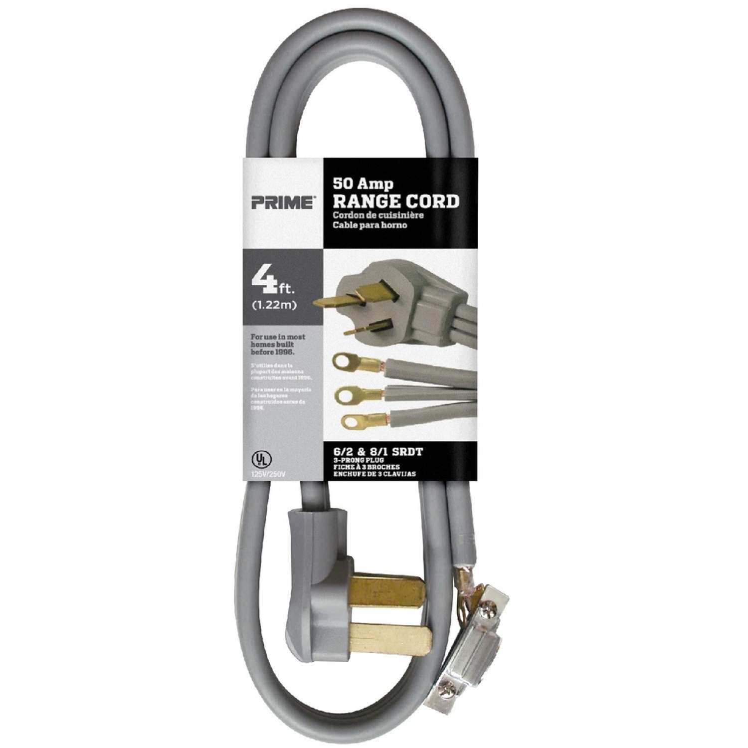 Prime 6/2, 8/1 SRDT 250 V 4 ft. L Range Cord - Ace Hardware