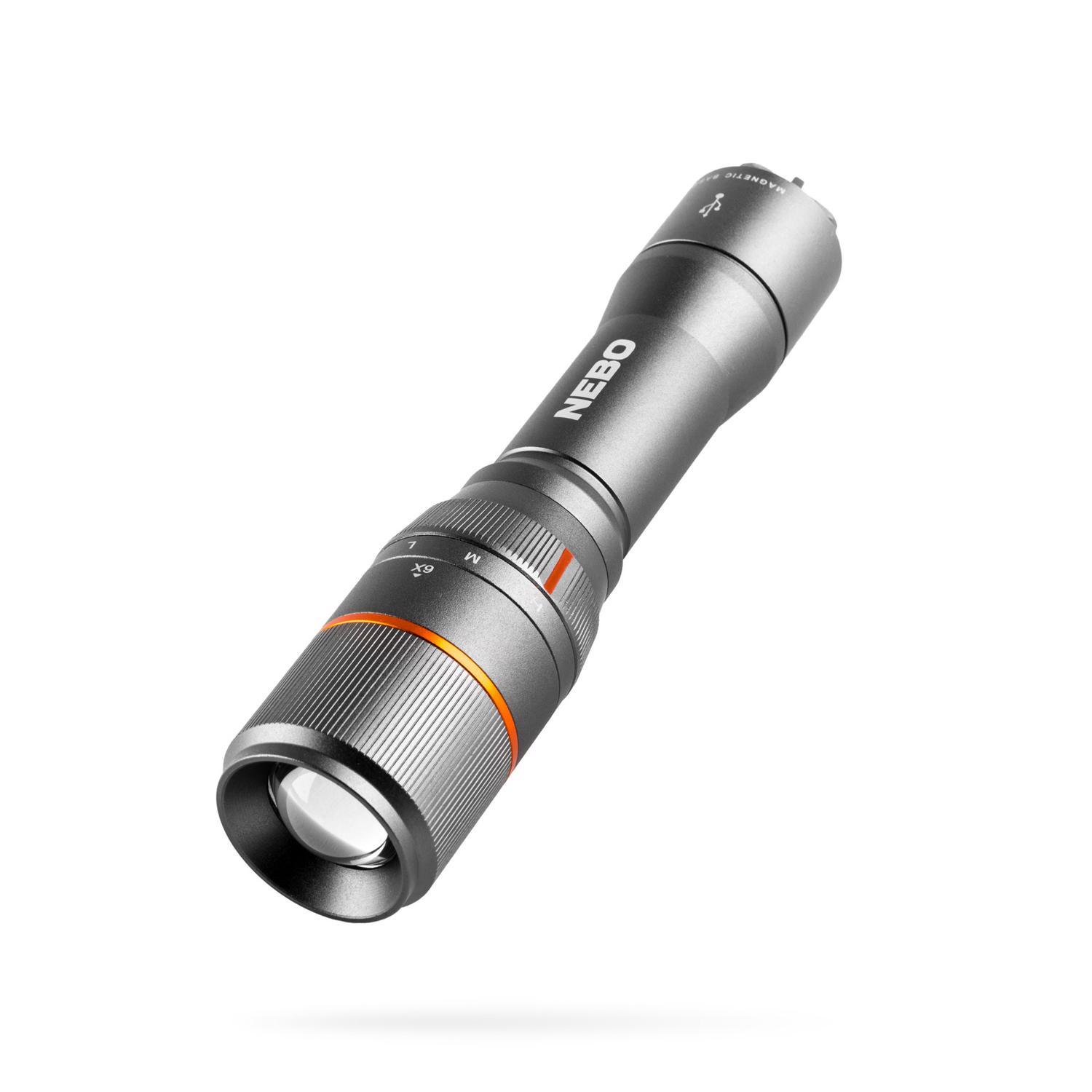 NEBO Davinci 1000 lm Black LED Rechargeable Flashlight 18650 Battery ...