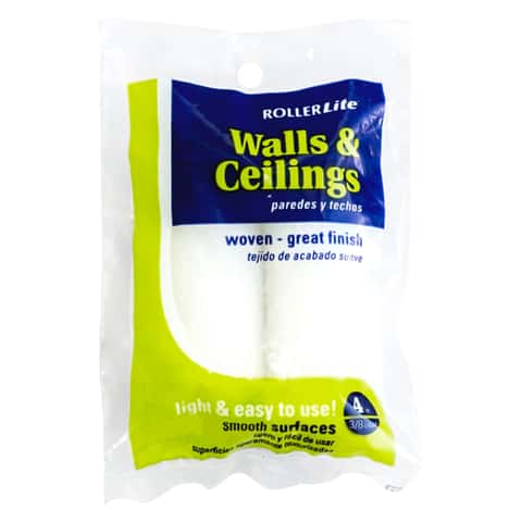 RollerLite White Velvet Woven Dralon Fabric 4 in. W X 3/8 in. Mini ...