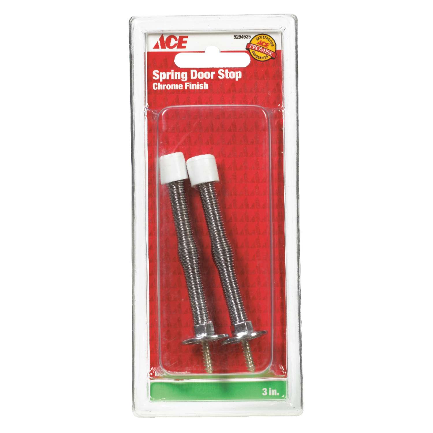 Ace 3 in. W Metal Chrome Yellow Spring Door Stop Mounts to door and ...