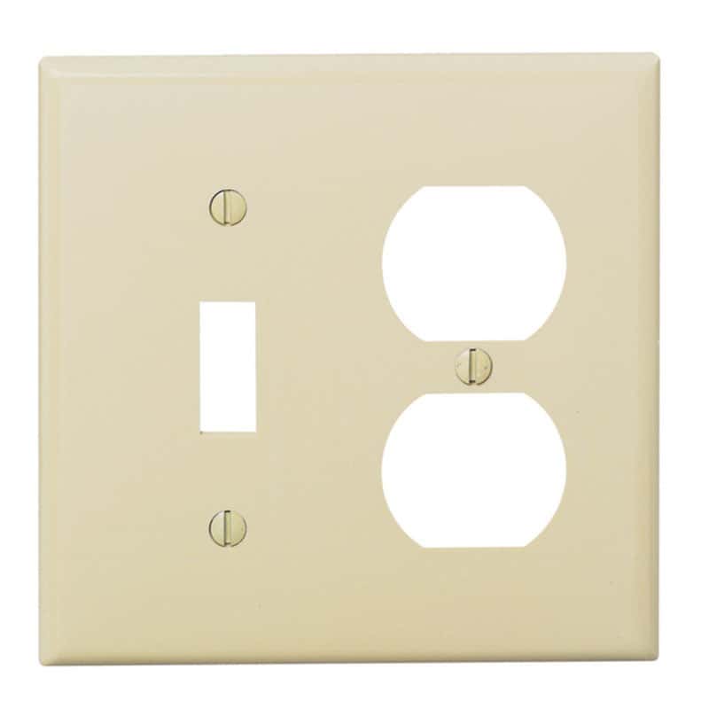 Leviton Ivory 2 gang Nylon Duplex/Toggle Wall Plate 1 pk Mfr# 80705-00I ...