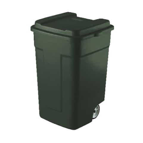 Rubbermaid Roughneck Green 50 gal Outdoor Garbage Can with Wheels & Lid ...