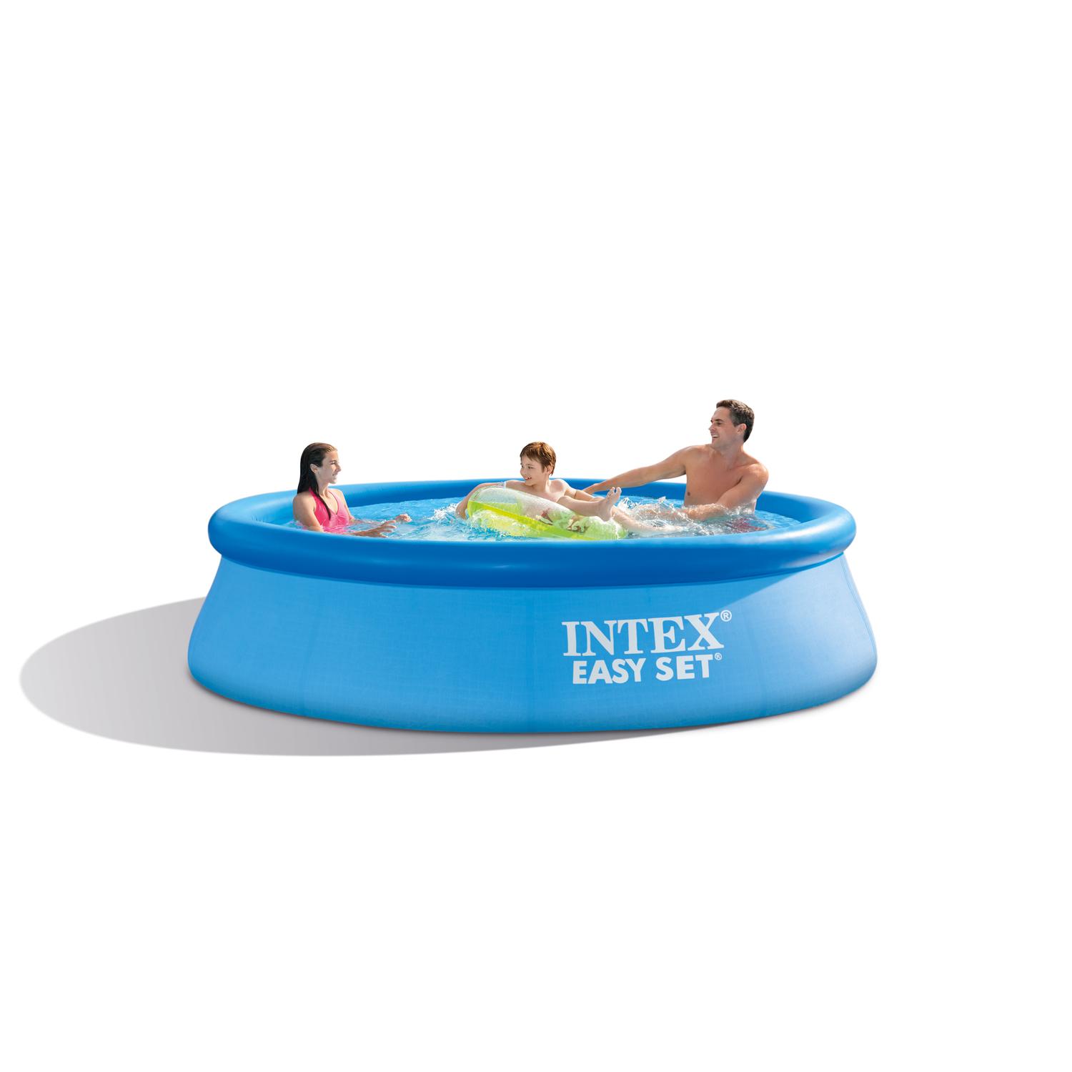 Intex 1018 gal Round Plastic Above Ground Pool 30 in. H X 10 ft. D Mfr ...