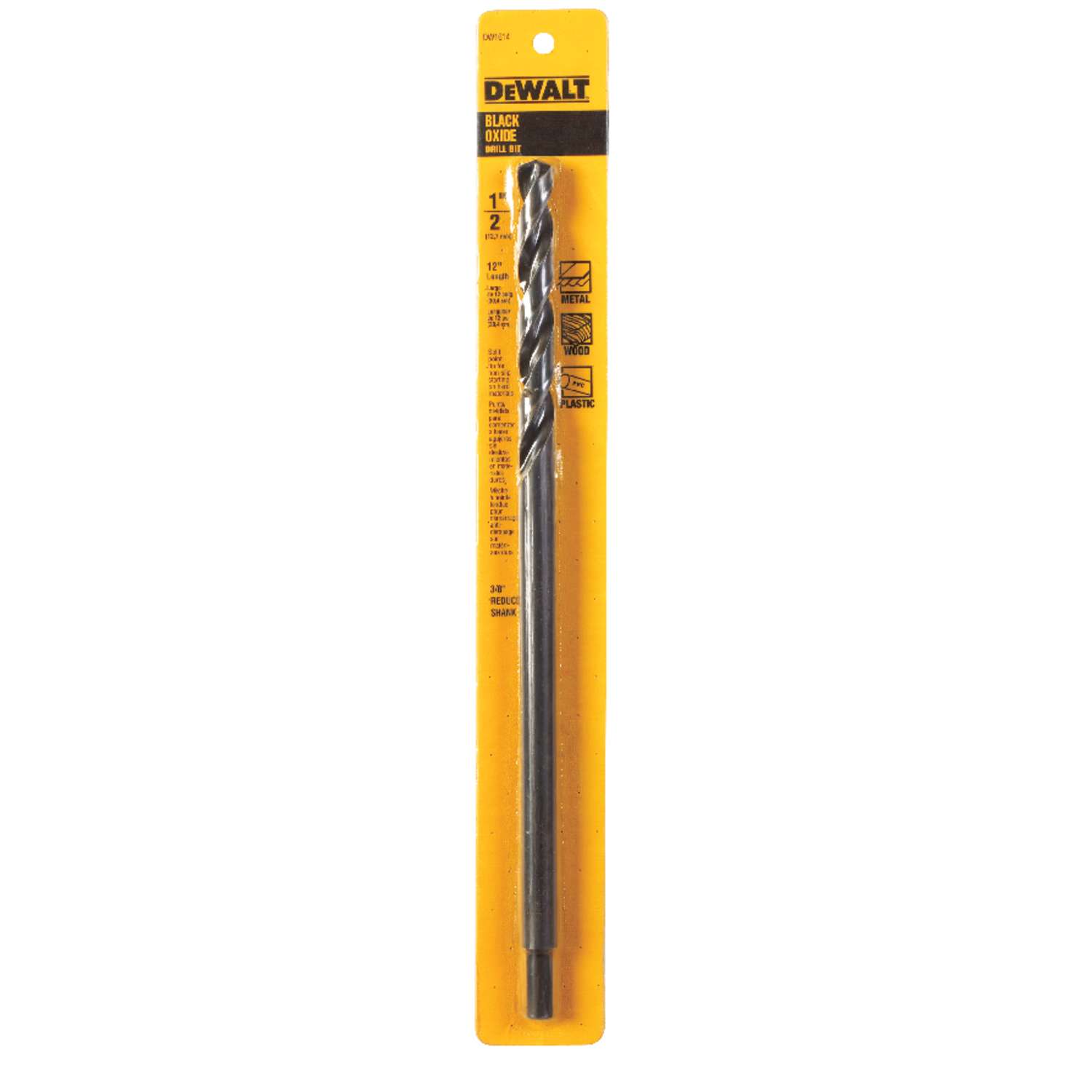 DeWalt 1/2 in. x 12 in. L High Speed Steel Split Point Twist Drill Bit ...