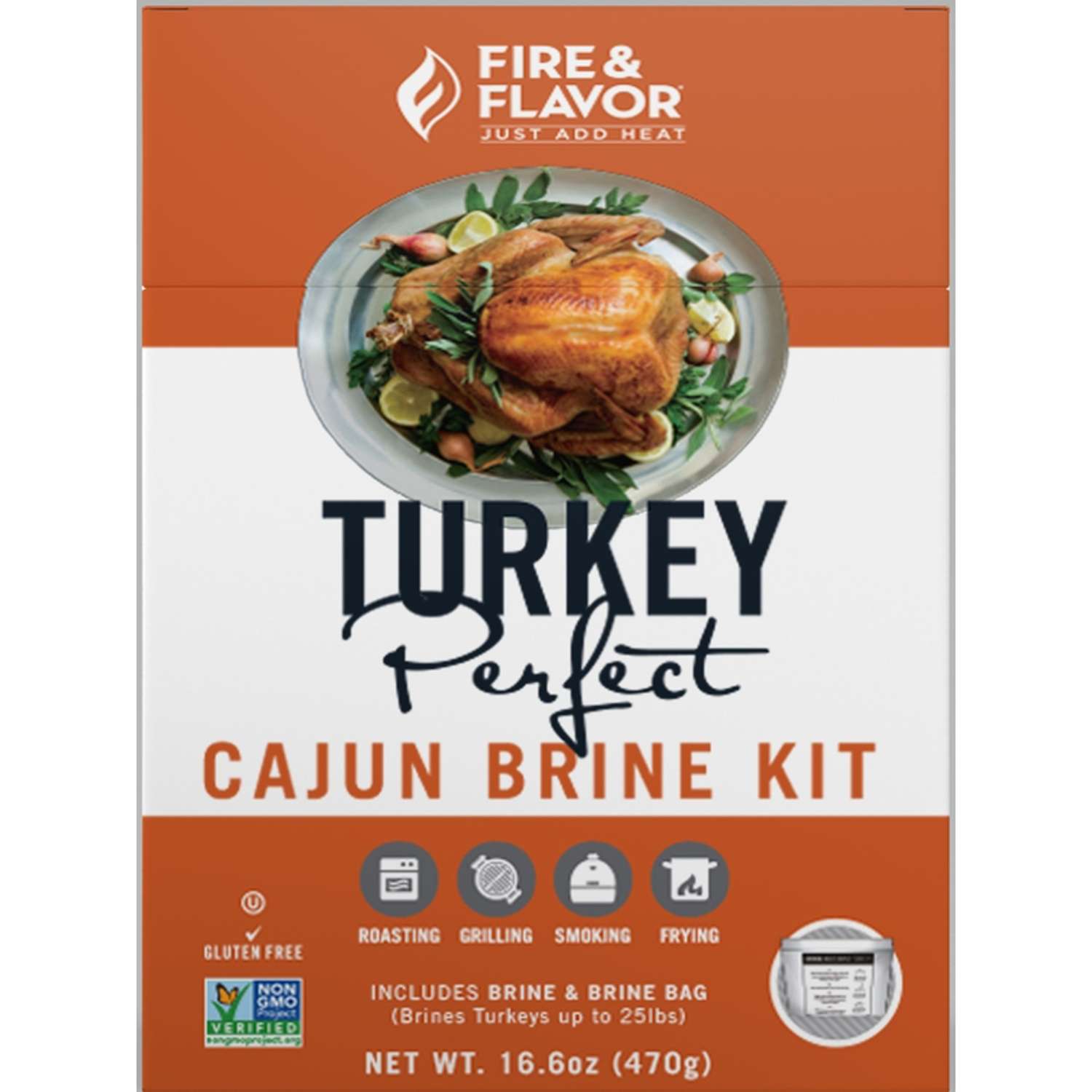 Fire & Flavor Turkey Perfect Cajun Brine Kit and Seasoning 14.4 oz ...