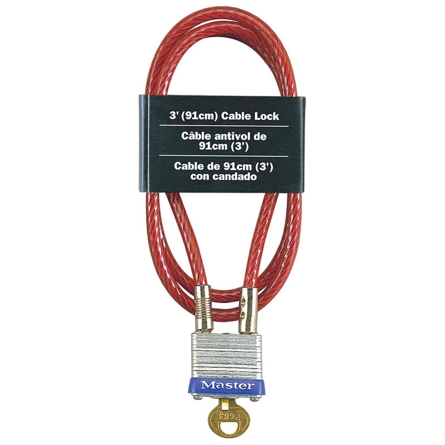 Master Lock 3/16 in. D X 36 in. L Vinyl Coated Steel Locking Cable Mfr ...
