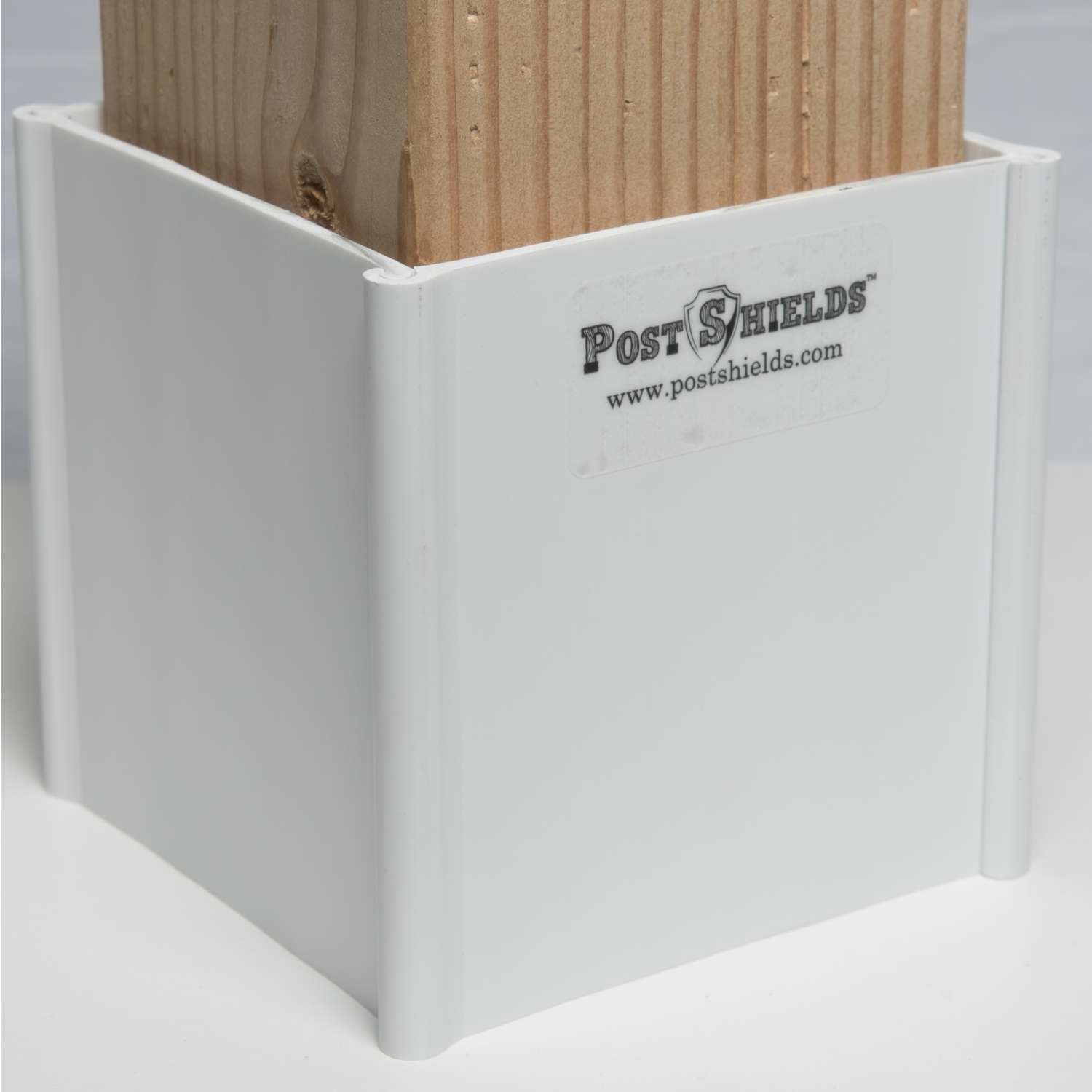 Post Shields Inc. 4 in. H X 4 in. W X 4 in. L Plastic White Fence Post ...