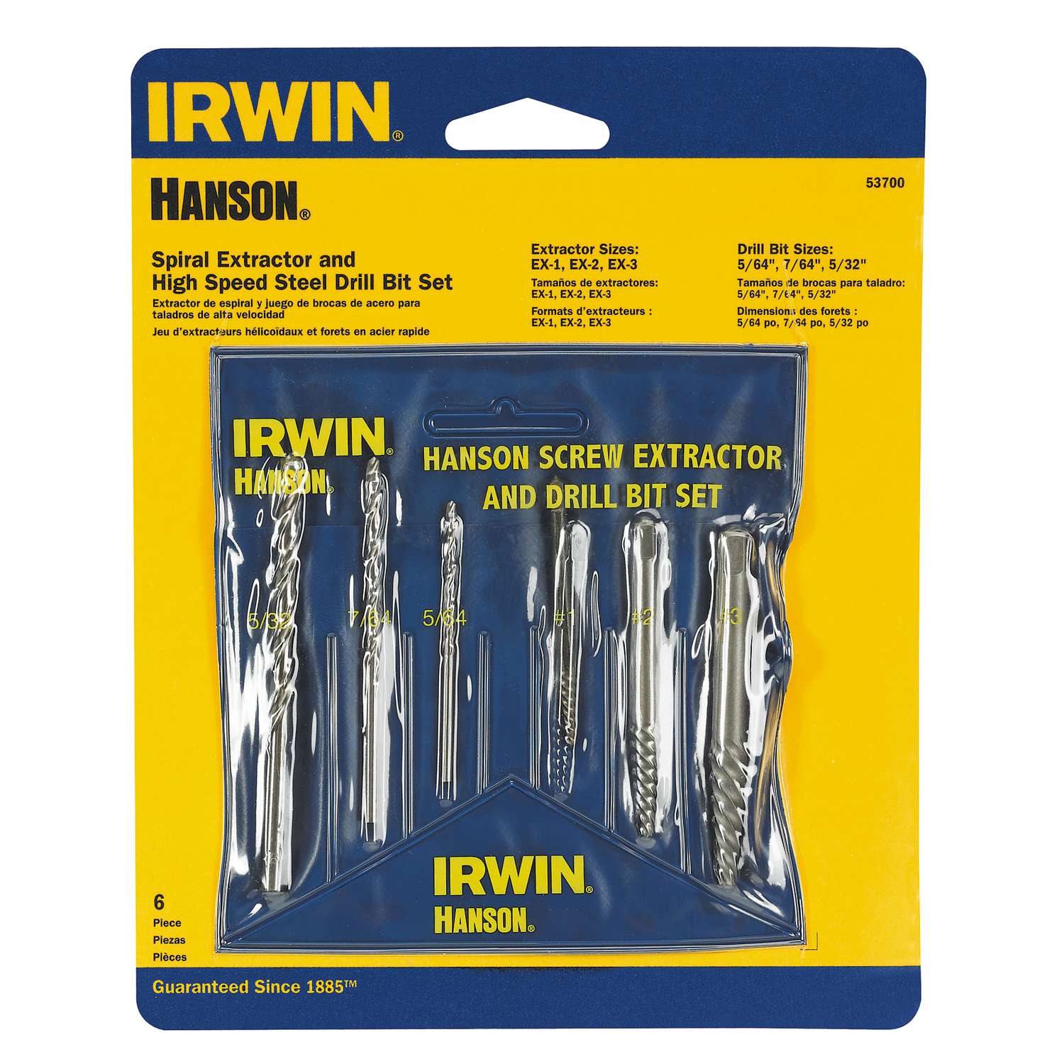 Irwin Hanson 13/32 in. High Speed Steel Bolt Extractor Set 7 in. 6 pc ...