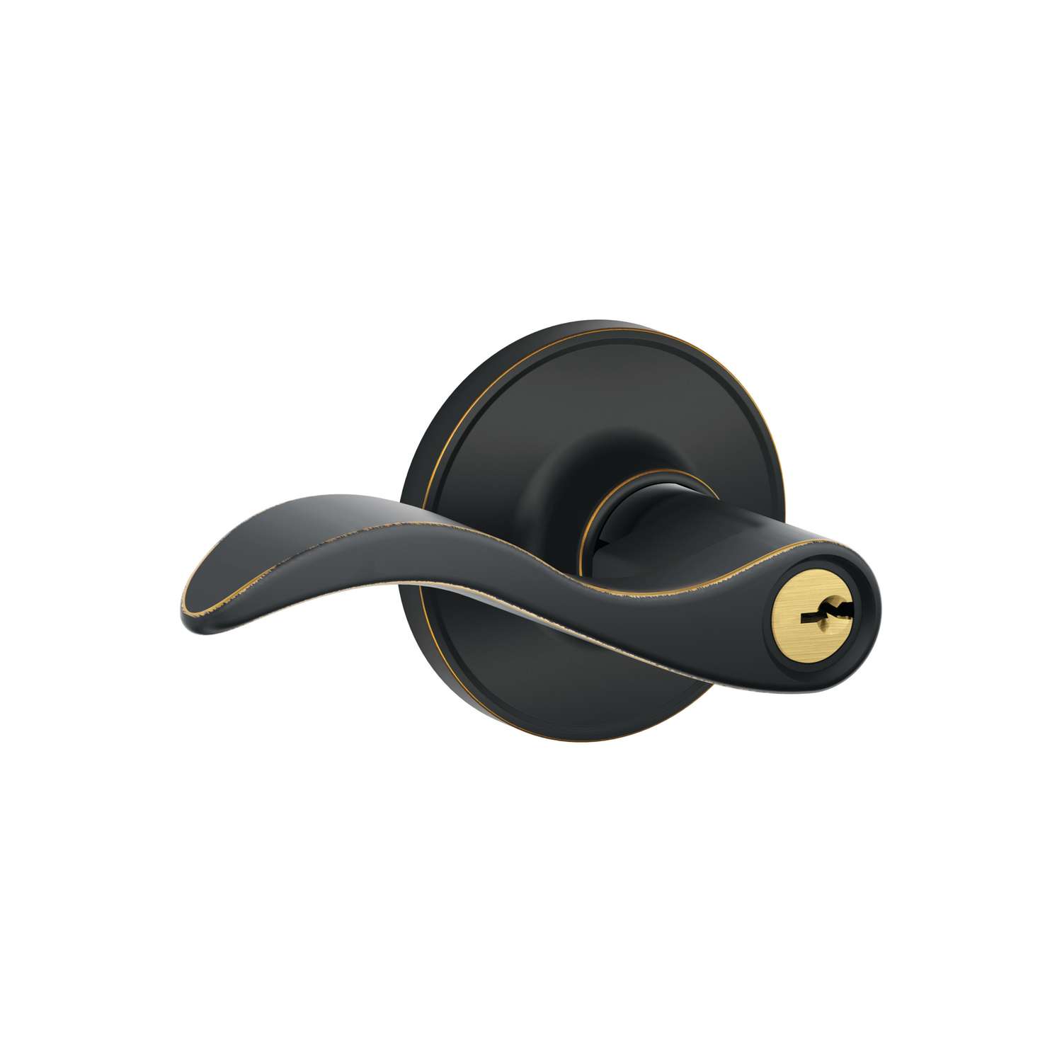 Schlage Seville Aged Bronze Keyed Entry Lever 1-3/4 in. - Ace Hardware