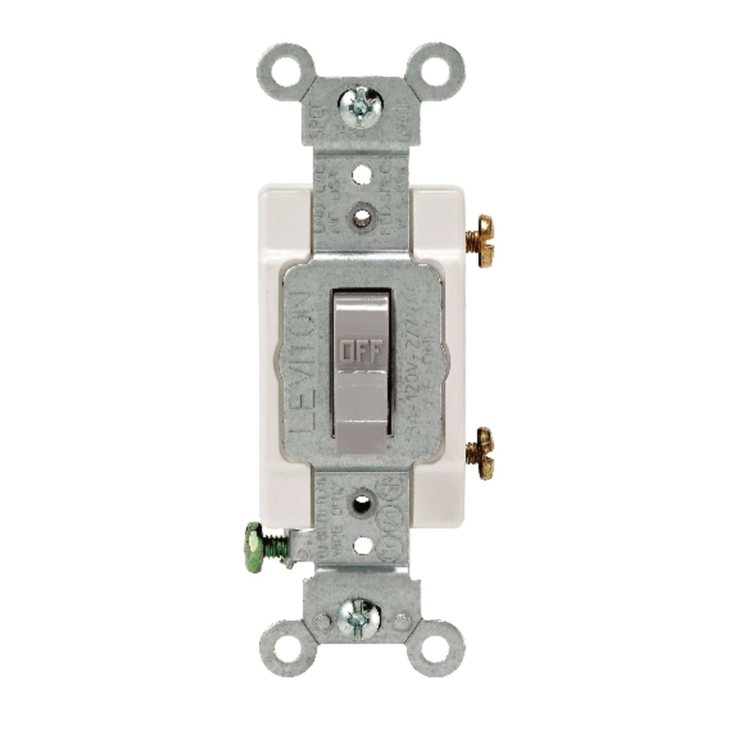 Leviton 15 amps Single Pole Toggle Switch Gray 1 pk Mfr# 065-CS115-2GY ...