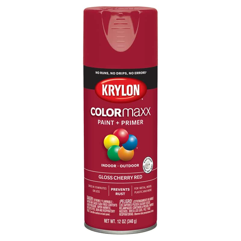 Krylon ColorMaxx Gloss Cherry Red Paint+Primer Spray Paint 12 oz - Ace ...