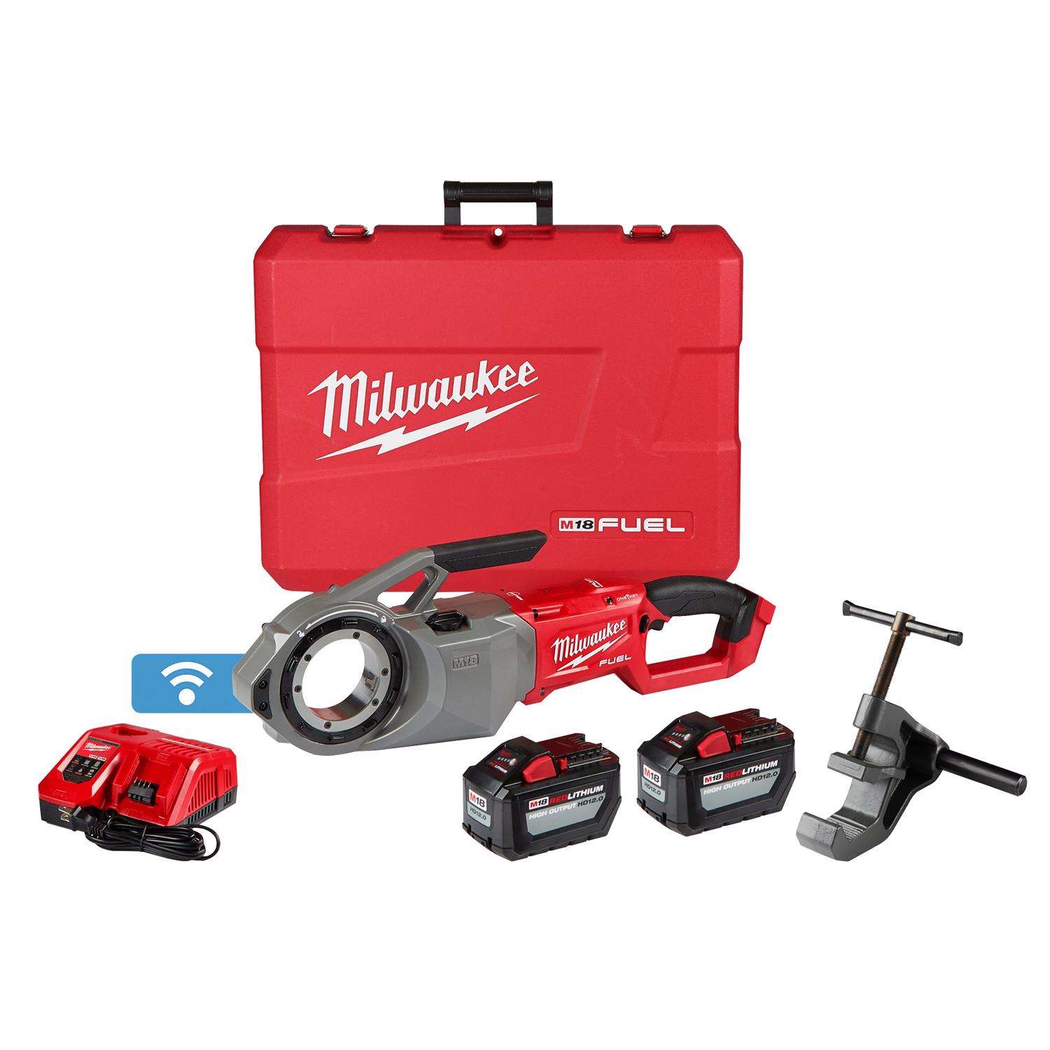 Milwaukee M18 FUEL 2 in. Pipe Threader Kit Black/Red 5 pc - Ace Hardware