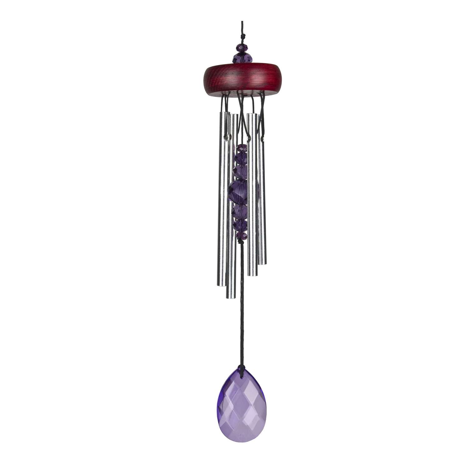 Woodstock Chimes Gem Drop Chime Purple Aluminum/Wood 10 in. Wind Chime ...