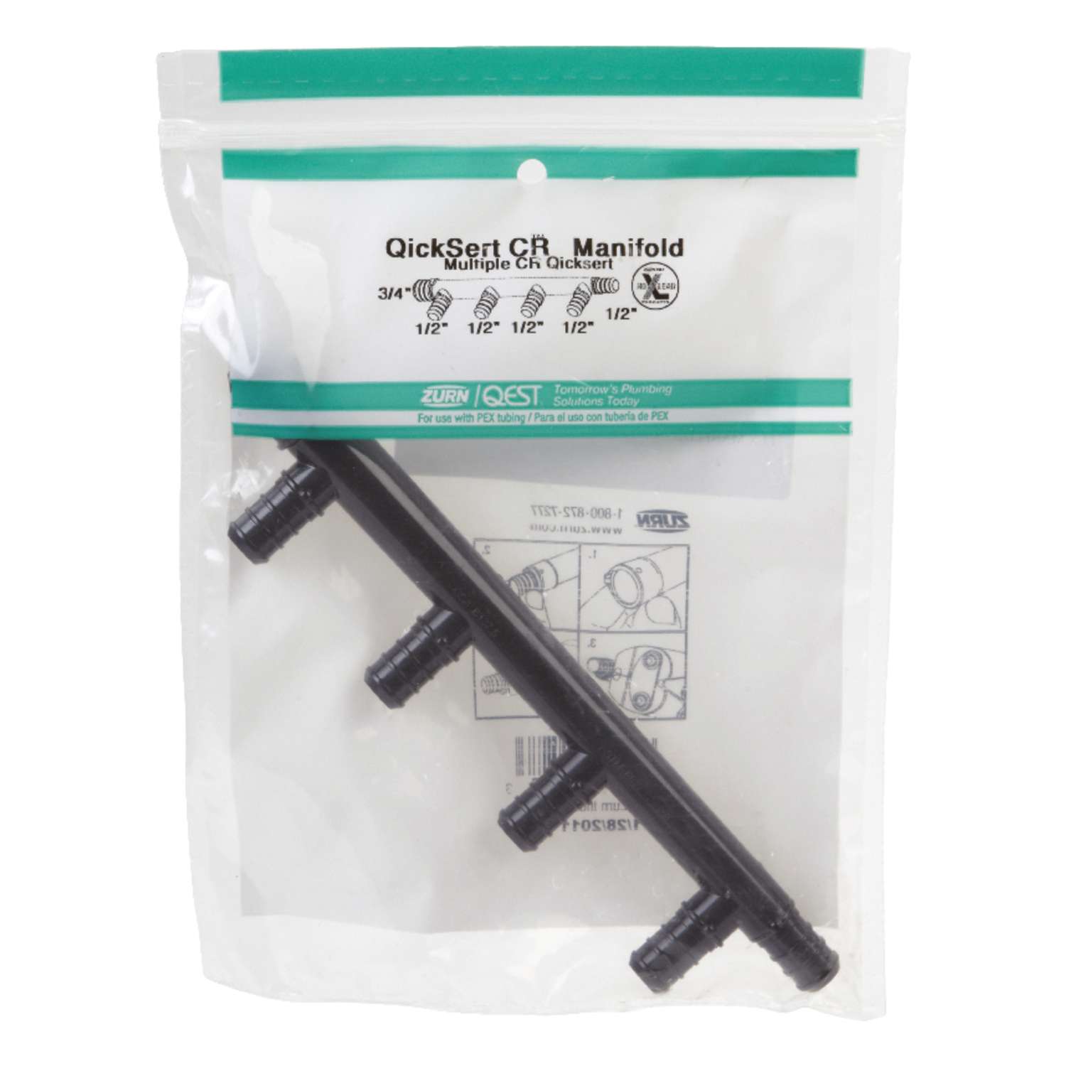 Zurn Qest 1/2 in. Barb X 3/4 in. D PEX Pipe Manifold - Ace Hardware