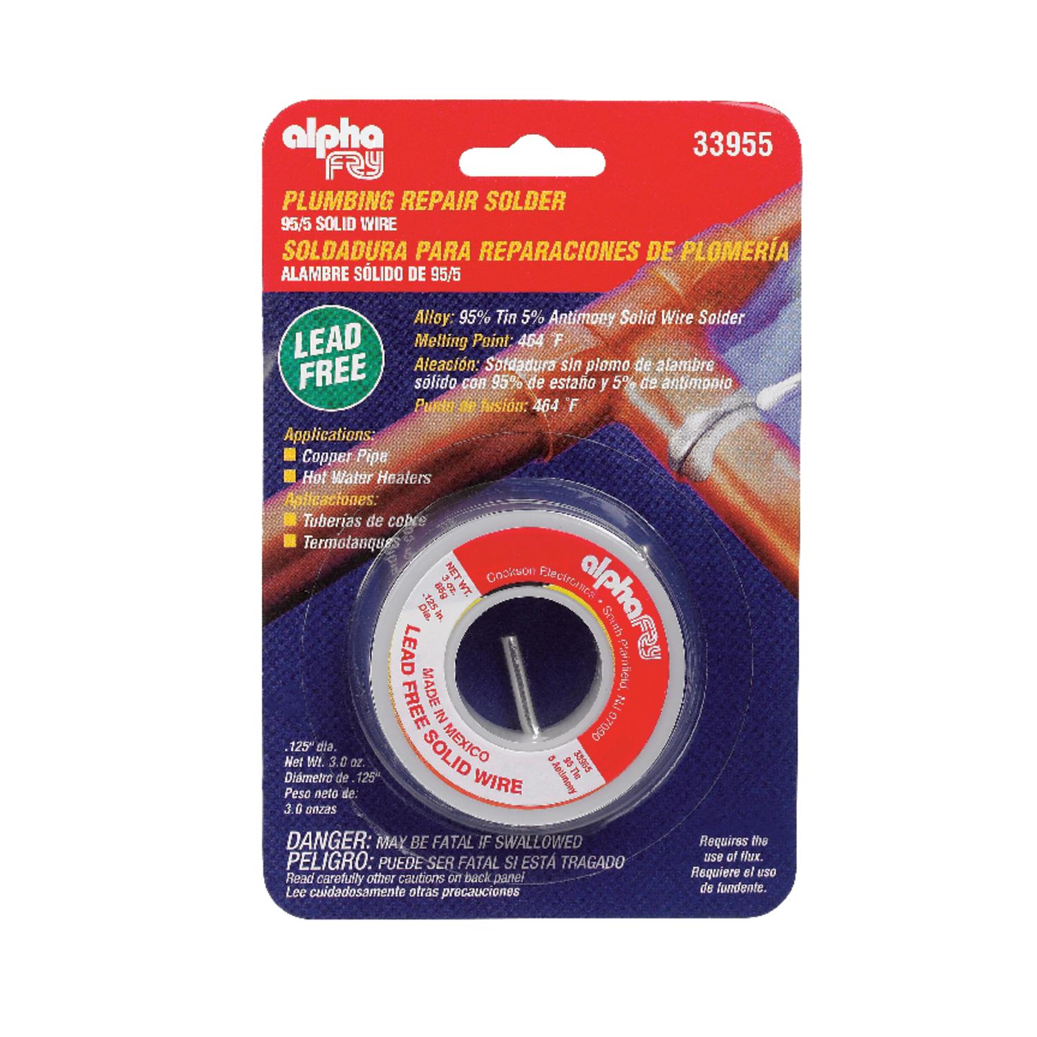 Alpha Fry 3 oz Lead-Free Plumbing Solder 0.125 in. D Tin/Antimony 95/5 ...