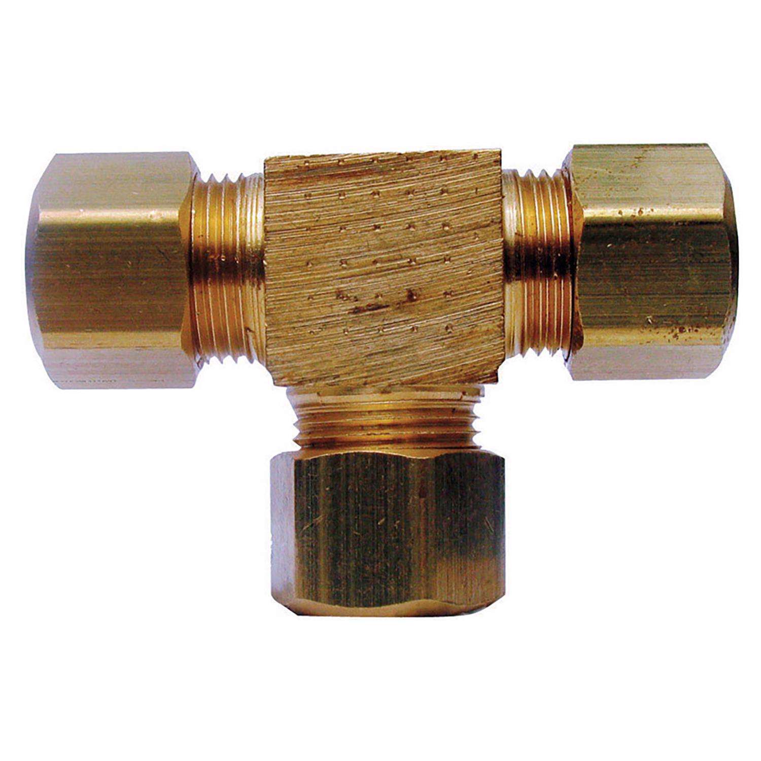 3/8 in. Compression X 3/8 in. D Compression Yellow Brass Tee - Ace Hardware