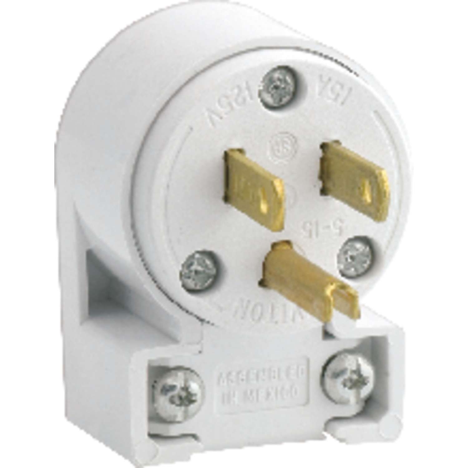 Leviton Commercial PVC Angle Blade Plug 5-15P 18-12 AWG 2 Pole 3 Wire ...