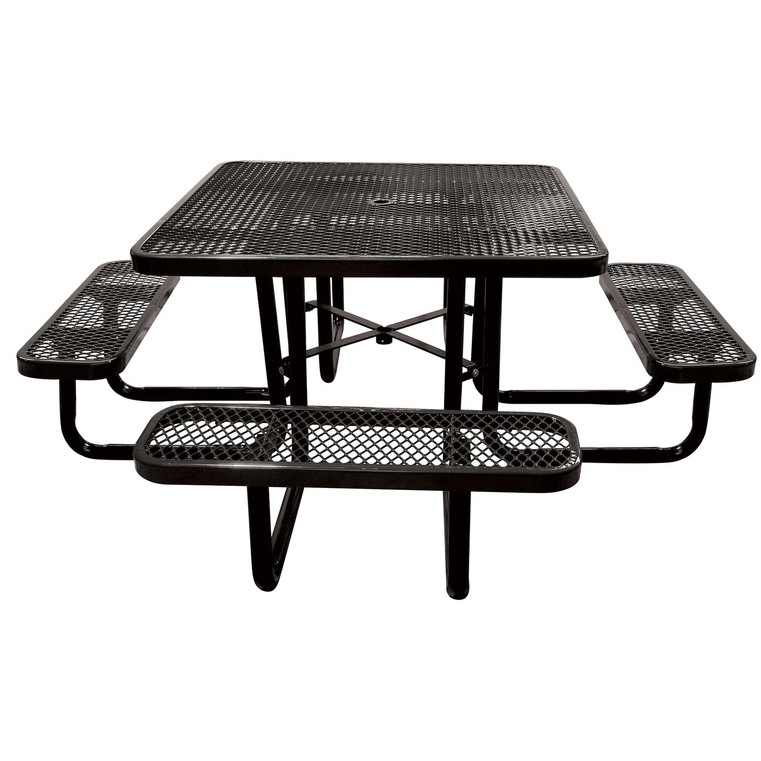 Leisure Craft Metal Black 46 in. Square Picnic Table Mfr# T46SQP-BLACK ...