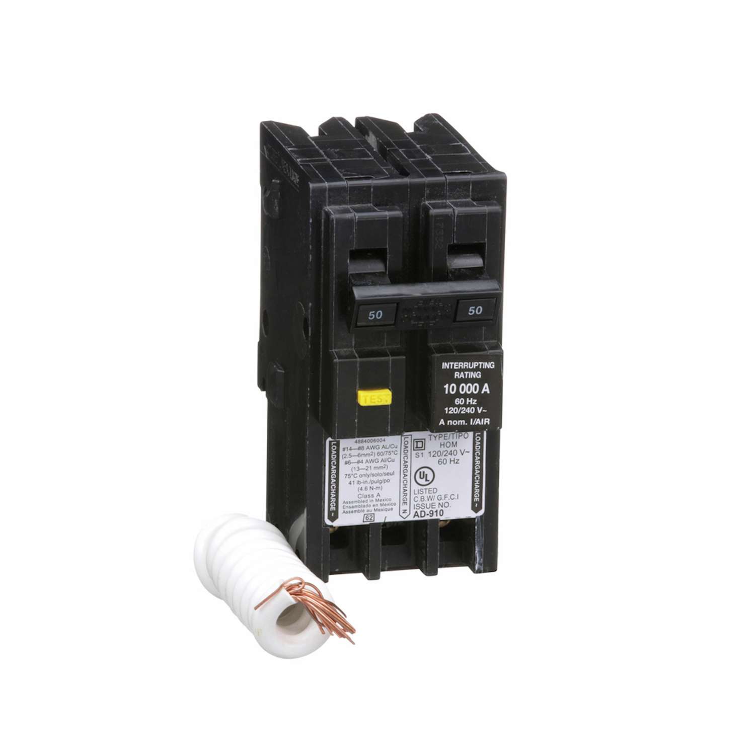 Square D HomeLine 50 amps Ground Fault 2-Pole Circuit Breaker - Ace ...