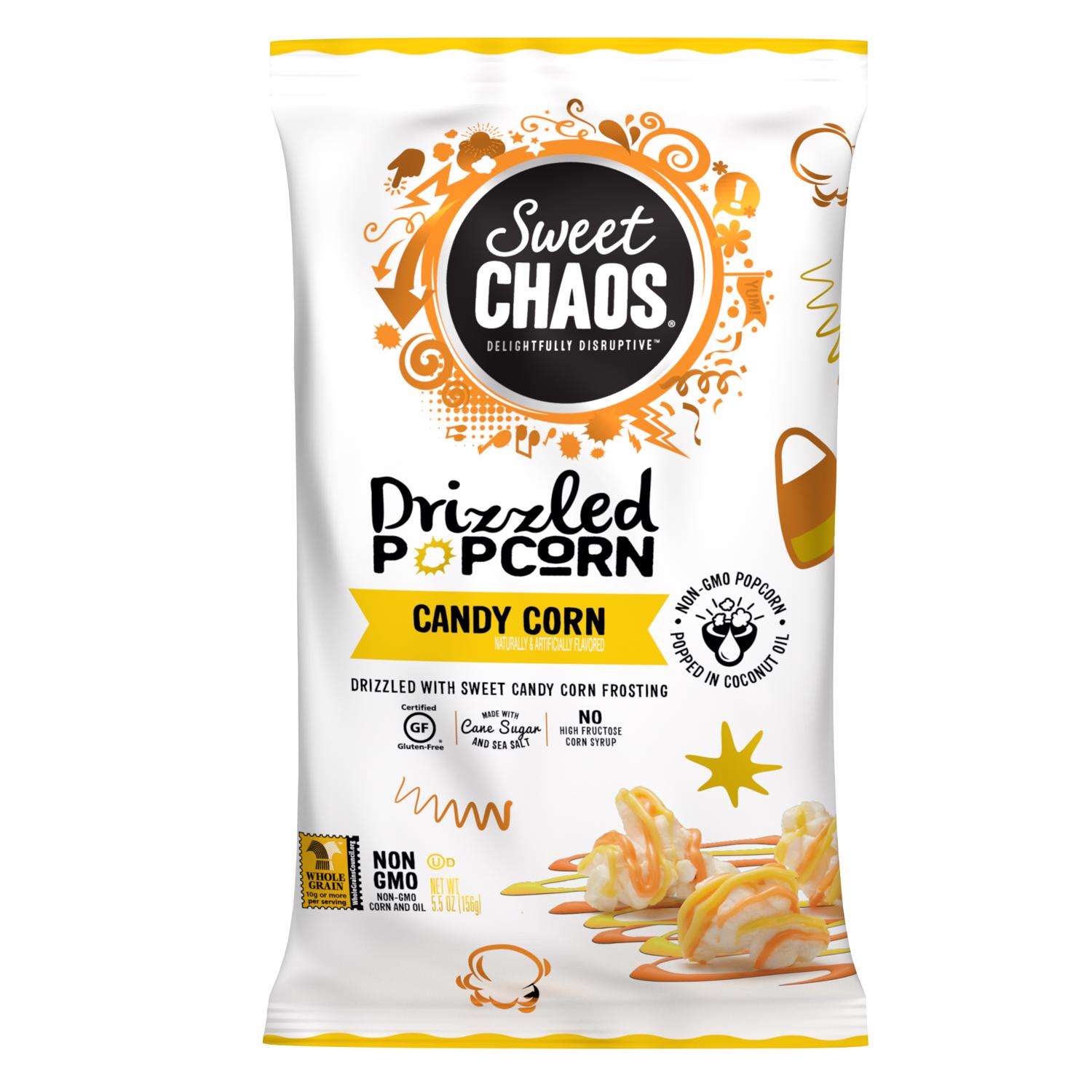 Kenny's Candy Sweet Chaos Candy Corn Drizzled Popcorn 5.5 oz Bagged ...