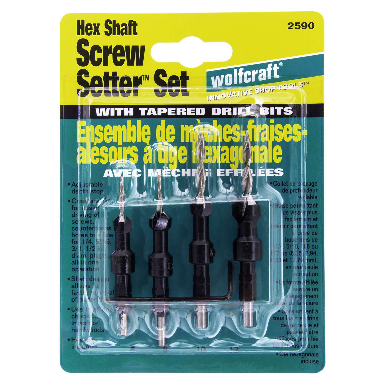 Wolfcraft Steel Tapered Screw Setter Set 4 pc - Ace Hardware