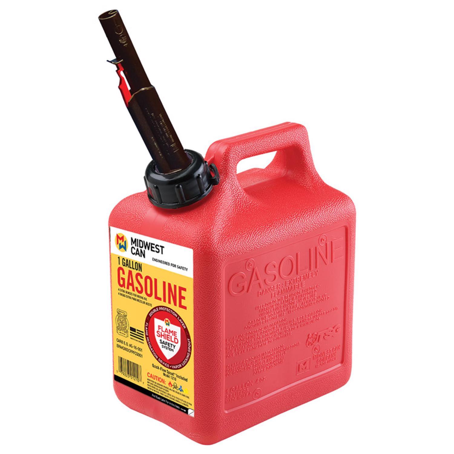 Midwest Can Quick Flow Spout Plastic Gas Can 1 gal Mfr# 1210 - Ace Hardware