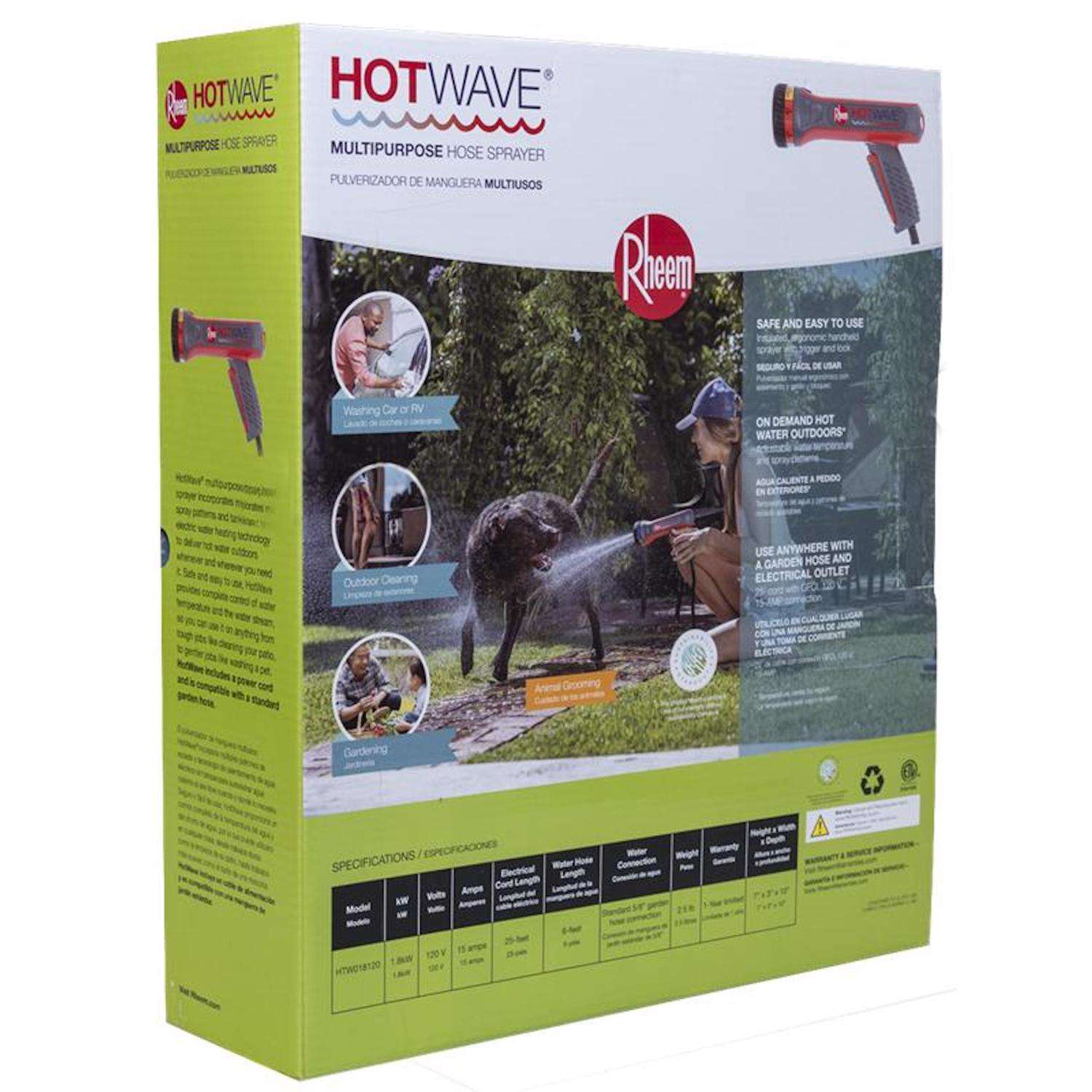 Rheem HotWave 1800 W Tankless Electric Multipurpose Hose Sprayer - Ace Hardware
