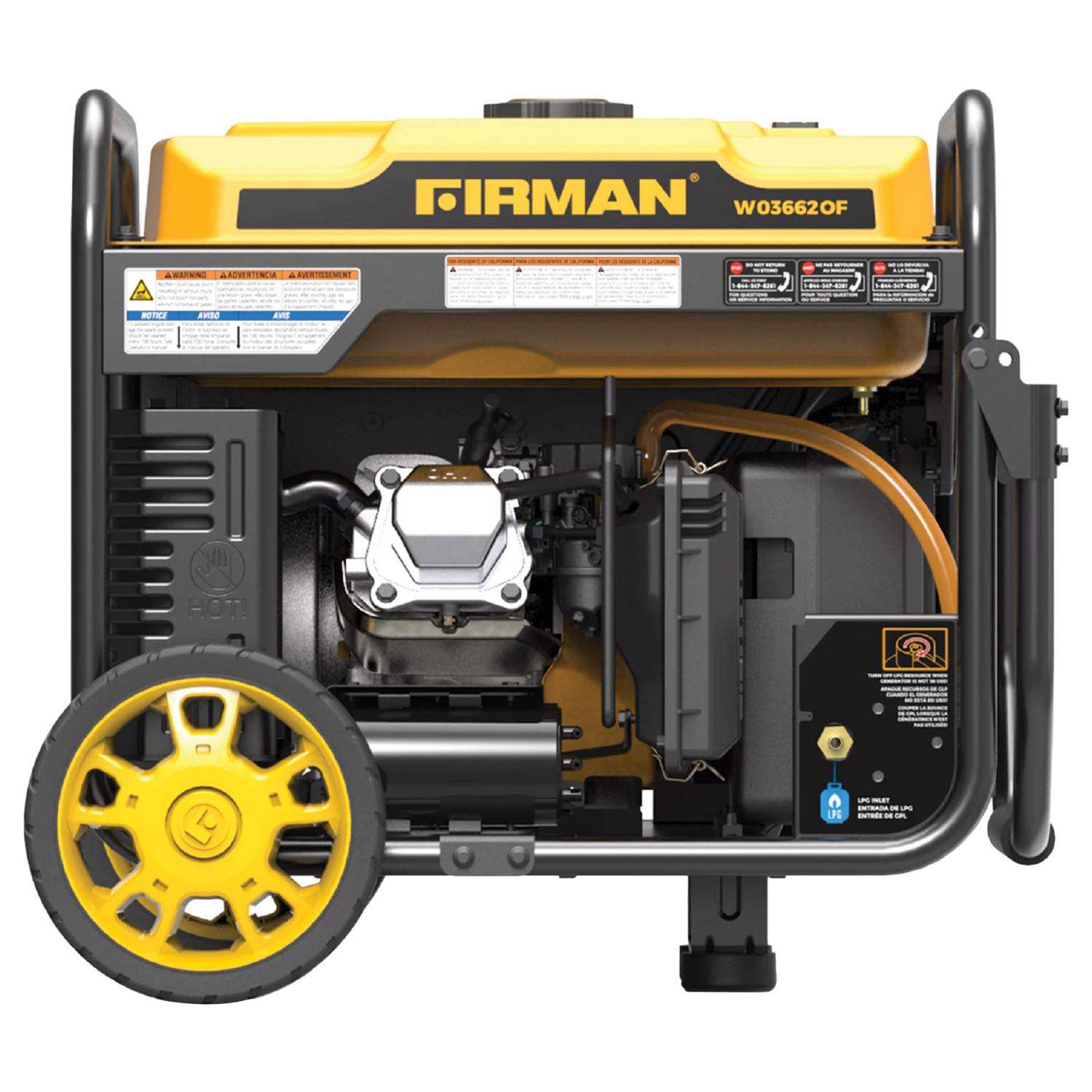 Firman Whisper Hybrid Series 4500 W 120 V Gasoline or Propane Portable ...