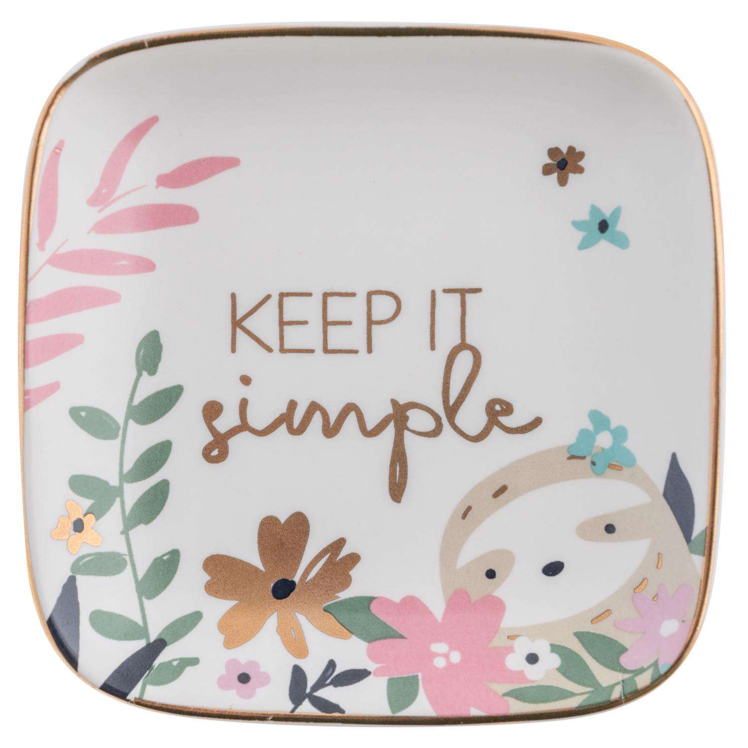 Karma Gifts Flora 2.75 in. W X 2.75 in. L Multicolored Ceramic Trinket ...