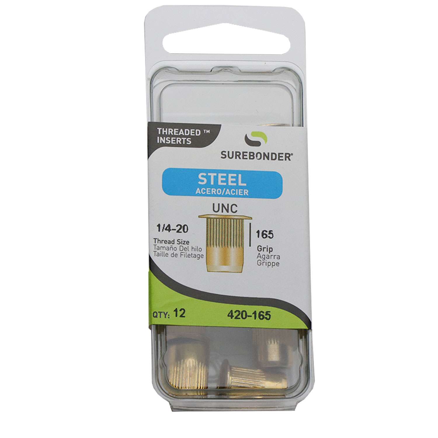 Surebonder Threaded Insert Steel Rivets Gold 12 pk - Ace Hardware