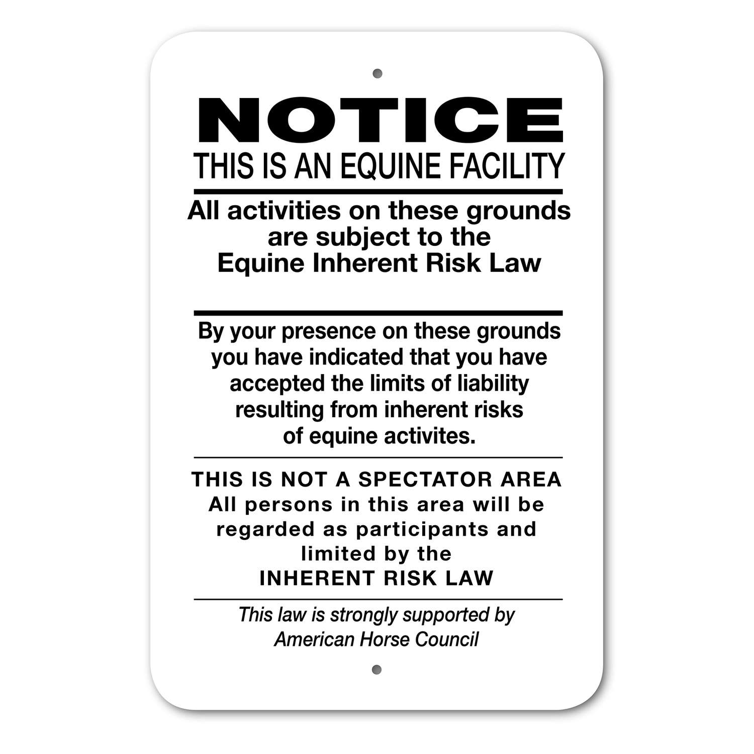 Noble Beasts Graphics English White Warning Sign 18 in. H X 12 in. W ...