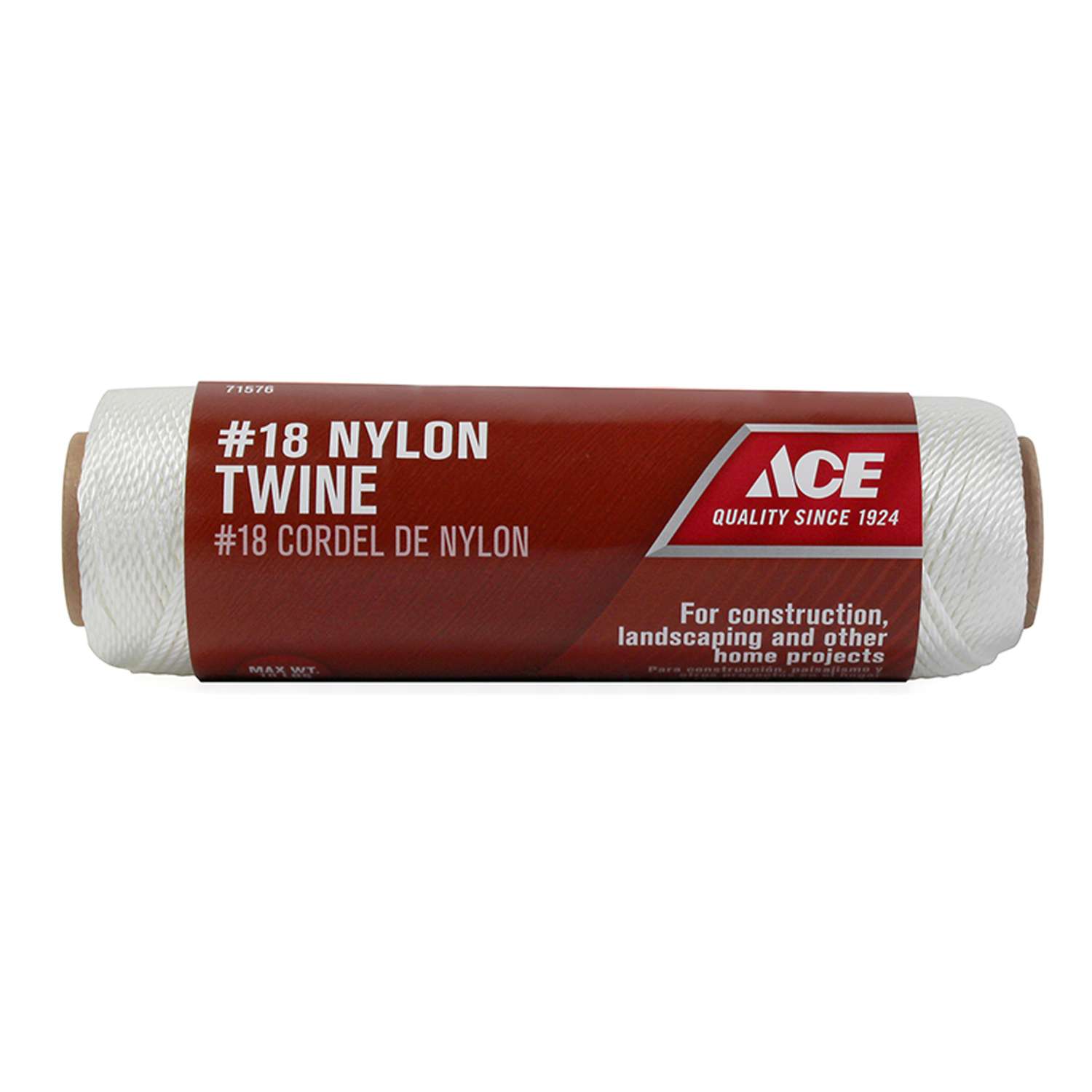 Ace 18 in. Dia. x 260 ft. L White Twisted Nylon Twine - Ace Hardware