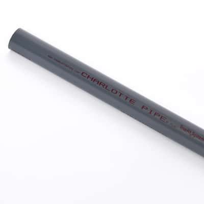 Charlotte Pipe Schedule 80 PVC Pressure Pipe 1-1/2 in. D X 20 ft. L ...