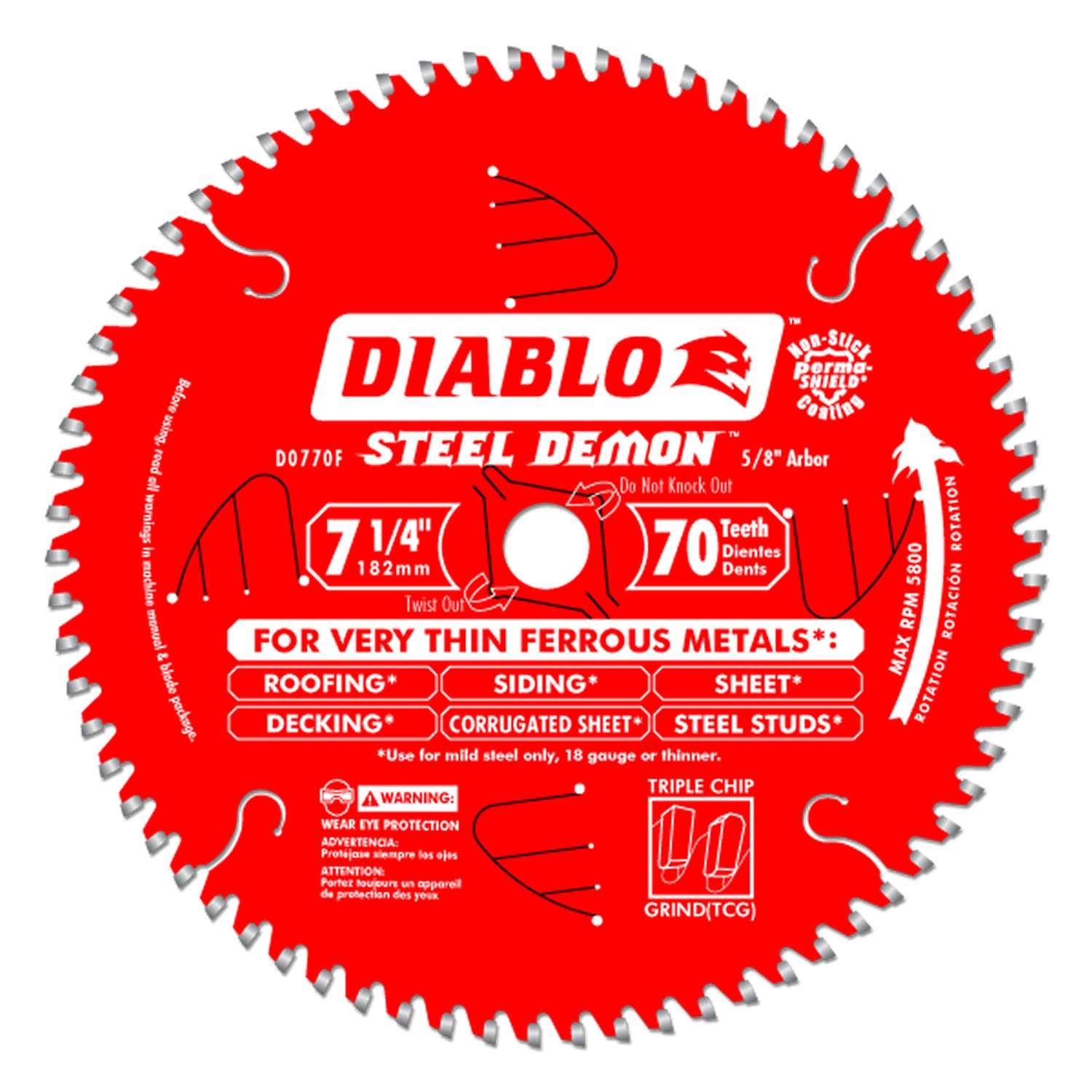 Diablo Steel Demon 7 1 4 In Dia X 5 8 In Carbide Tip Steel Circular