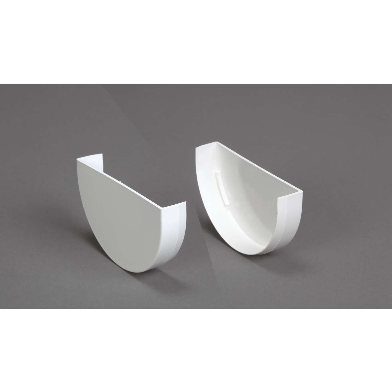 Plastmo 4 in. W White Vinyl Half Round Gutter End Caps - Ace Hardware
