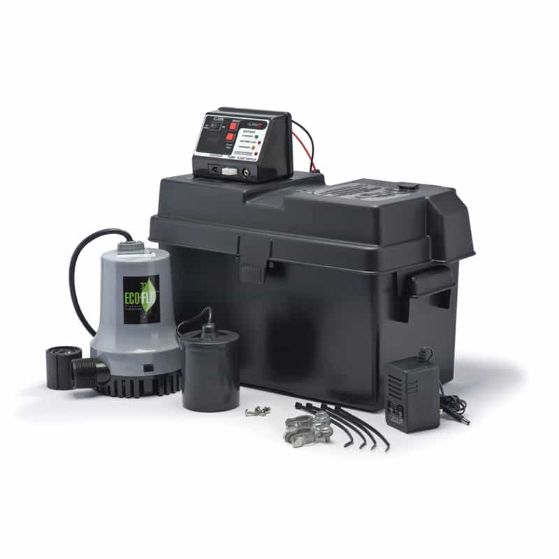 Ecoflo 1/4 hp 2700 gph Thermoplastic Submersible Sump Pump Back-Up ...