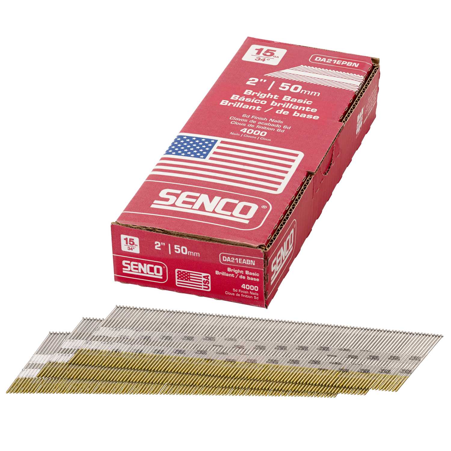 Senco 2 in. 15 Ga. Angled Strip Finish Nails 34 deg. Smooth Shank 4000 pk - Ace Hardware