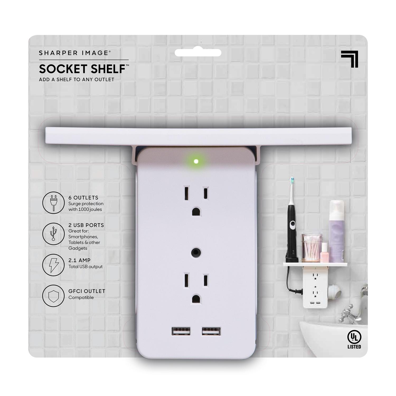 Socket Shelf As Seen on TV Outlet/USB/Shelf Adapter Surge Protection 1 ...