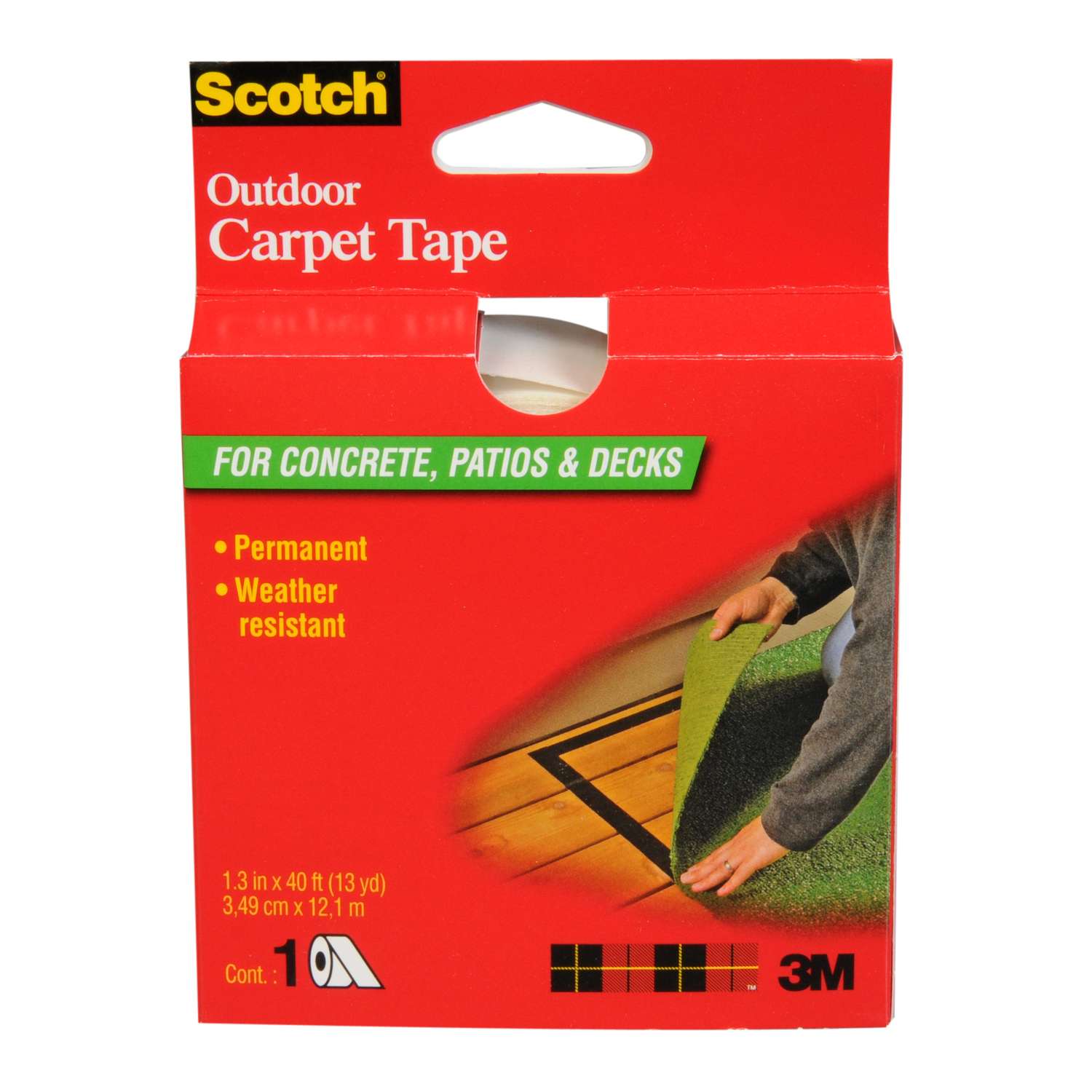 Scotch 1.3 in. W X 40 ft. L Reversible Outdoor Carpet Tape - Ace Hardware