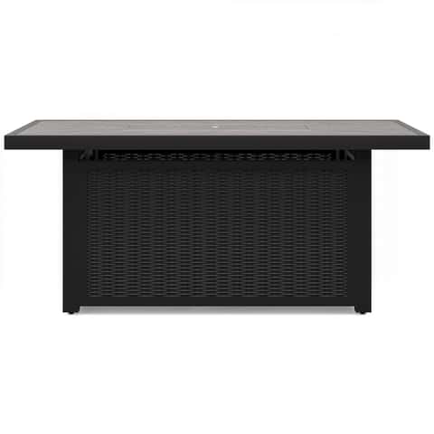Signature Design by Ashley Beachcroft Black Rectangular HDPE Casual Fire Pit Table - Ace Hardware