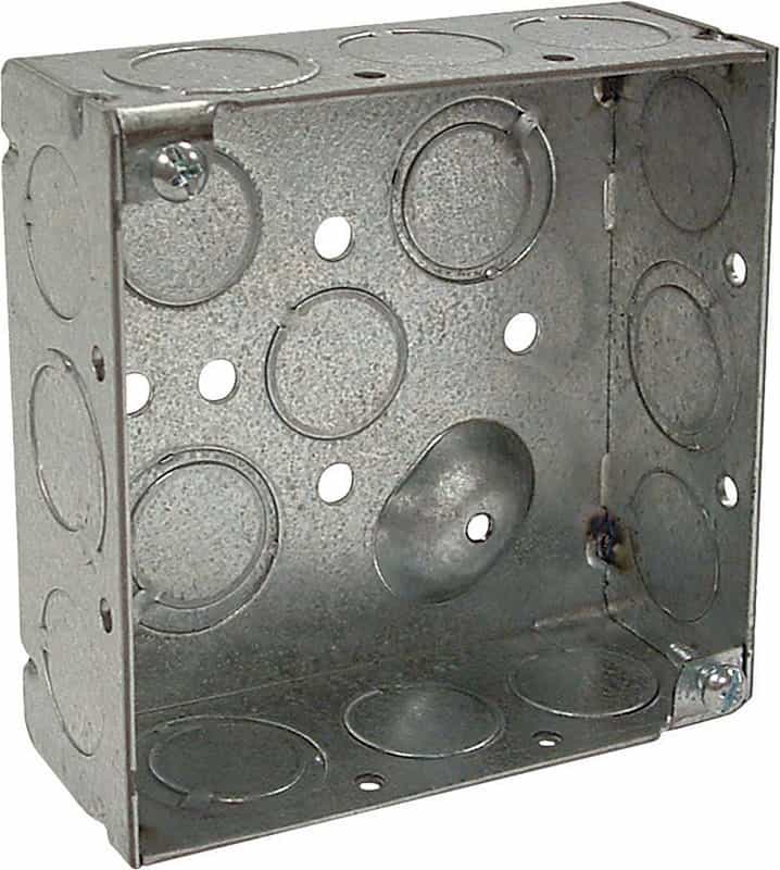 Raco 4 in. Square Steel 2 gang Outlet Box Gray - Ace Hardware