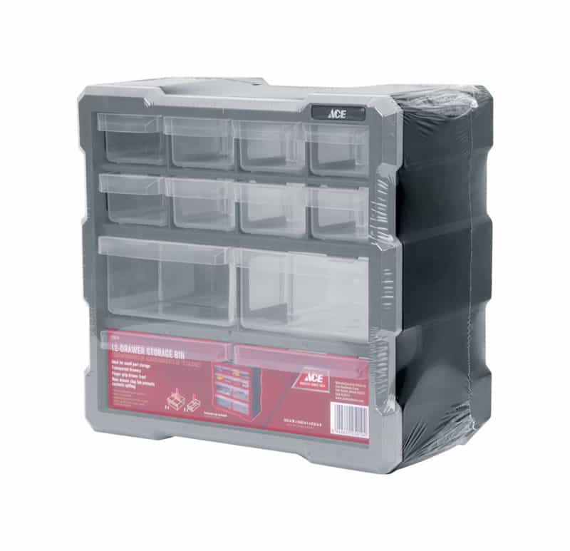 Ace 6-1/4 in. L x 10-9/16 in. W x 10 in. H Storage Organizer Plastic 12 ...