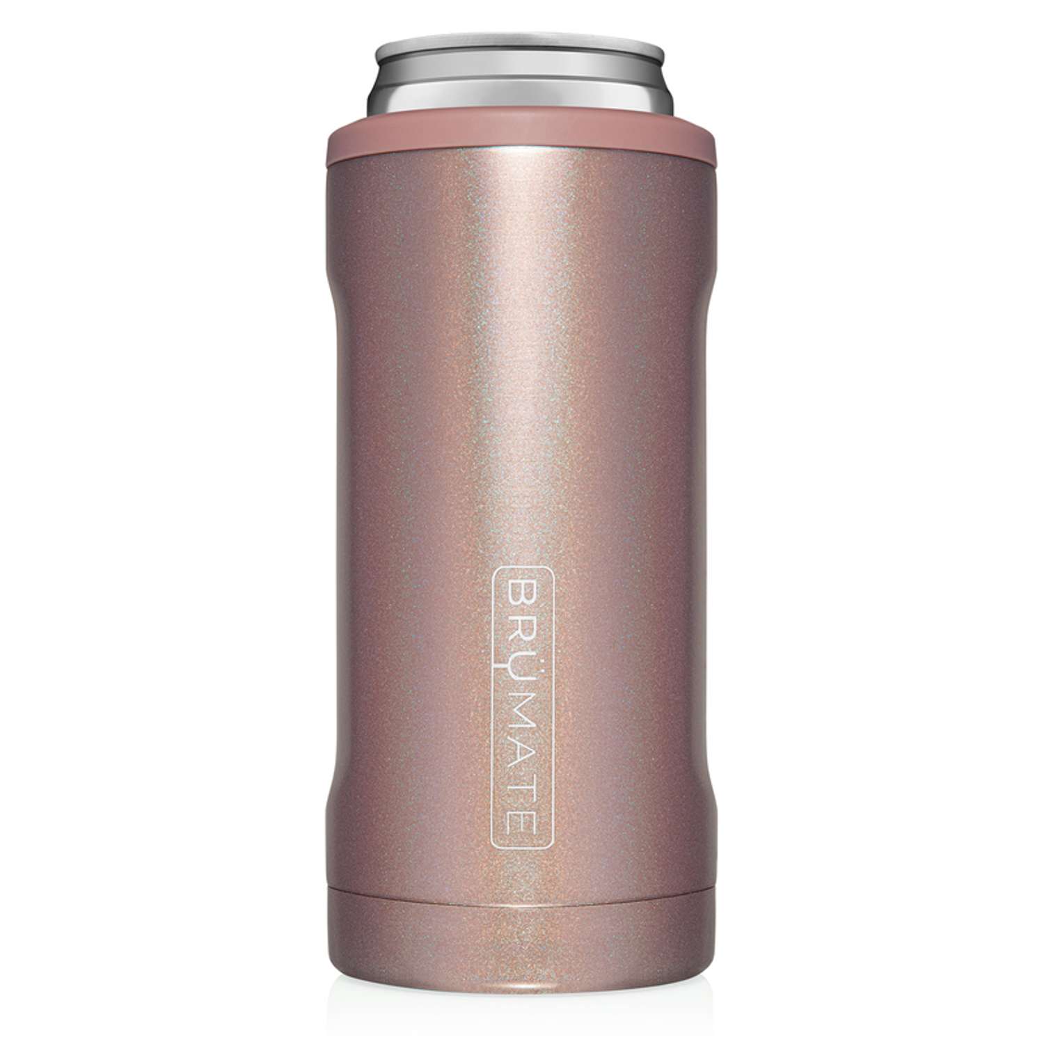 Brumate Hopsulator Slim 12 oz Slim Glitter Rose Gold BPA Free Vacuum ...