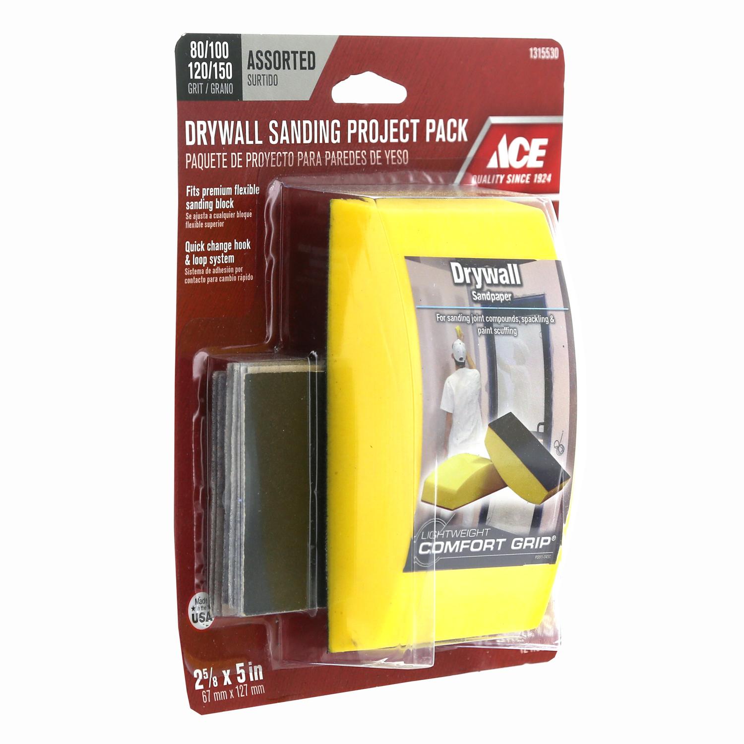 Ace 2-5/8 in. W X 5 in. L Assorted 150 Grit Sanding Block Kit Mfr ...