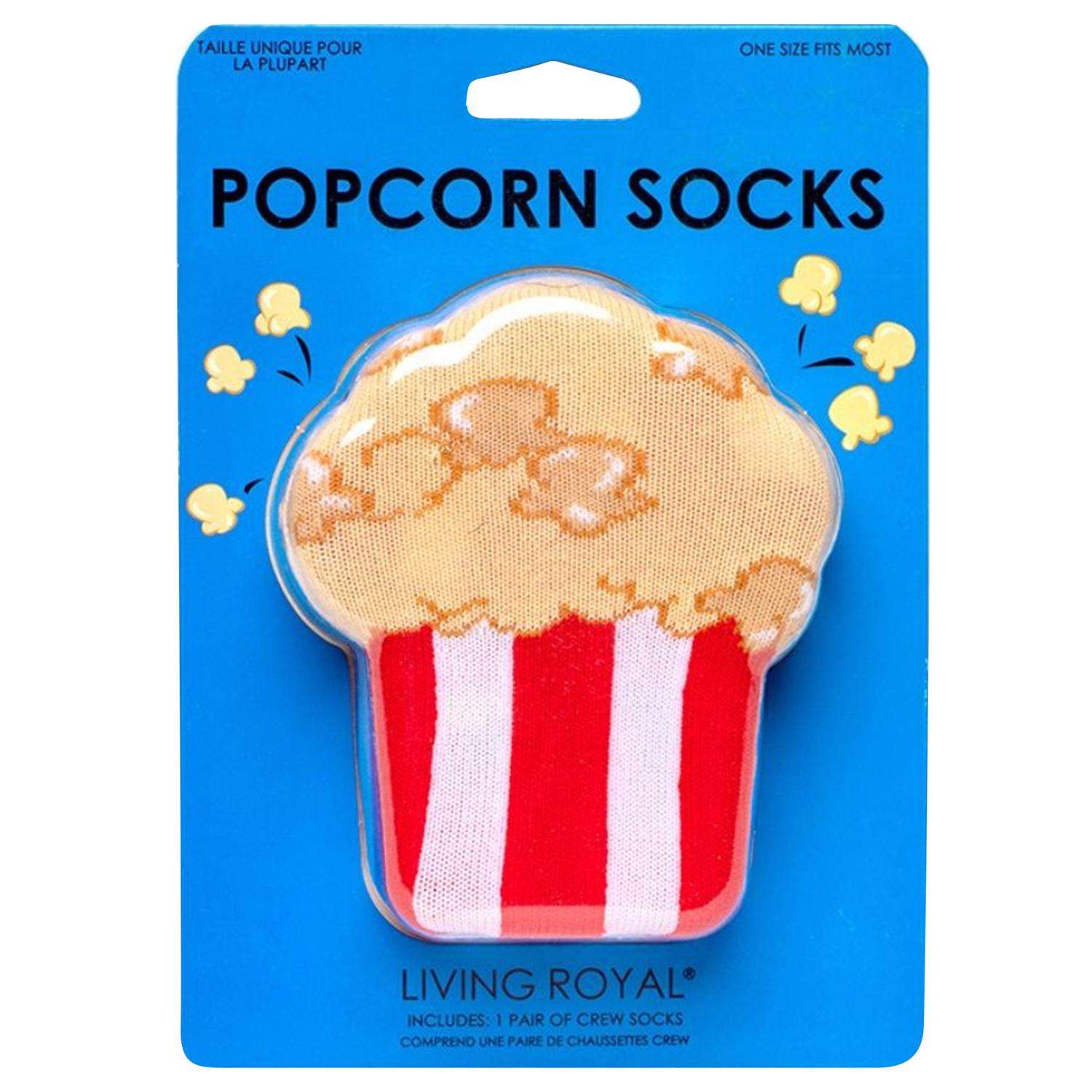 Living Royal Unisex Popcorn 3D One Size Fits Most Crew Socks Assorted ...
