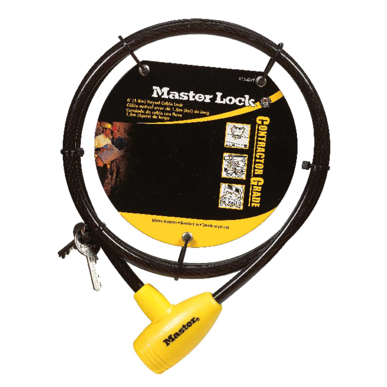 Master Lock 3/8 in. W x 6 ft. L Vinyl Covered Steel Pin Tumbler Locking ...