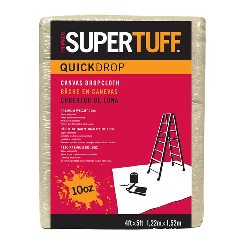 Trimaco SuperTuff 4 ft. W X 5 ft. L 10 Canvas Drop Cloth 1 pk - Ace ...
