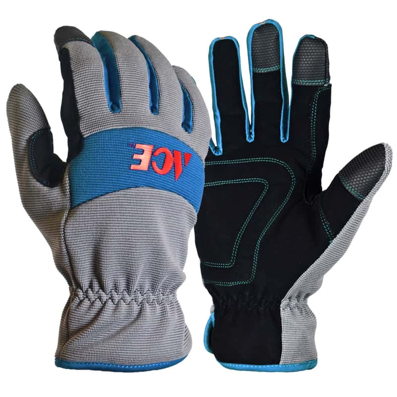 Ace M Synthetic Leather Cold Weather Blue/Gray Gloves Mfr# 54561-23 ...